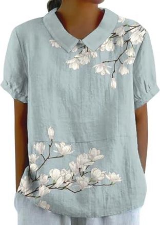 Onsoyours Chemise pour Femme T-Shirts dété avec Col Rond Manche Courte Tops Grande Tailles Haut Et Confortable Décontracté Imprimé Chemisier LâChe Respirant T-S