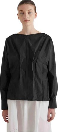 Meimeij Femme, Blouses et Chemises, Noir, Taille: 42 FR Blouse en taffetas &agrave; manches longues kimono