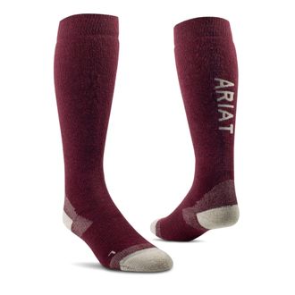 Ariat Mens Country Performance Merino Socks in Tawny Port, Size X-Small/Small, by Ariat