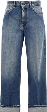 SOLOTRE Baggy Jeans mit Umschlag - - Jeans - Damen - Blau - M