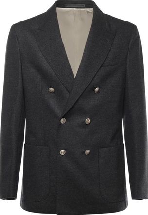 Eleventy Homme, Vestes, Gris, Taille: 2XL Veste Croisée