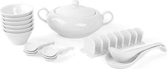 Holst Porzellan SUP 001 SET 24 Porzellan Angebots-Set Porzellan Suppenkasper-Set wei&szlig; 24-tlg