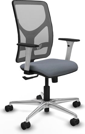 Piqueras y Crespo Grauer B&uuml;rostuhl mit wei&szlig;en und schwarzen Armlehnen, h&ouml;henverstellbare Lendenwirbelst&uuml;tze, ausgestattet mit Sincro 3 Positionen und Schneideschaum, Gr