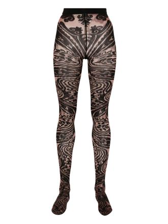 Wolford x Etro collants Body Tattoo en jacquard - Marron