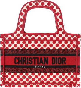 Dior Shopper - DiorAmour Mini Embroidered Canvas Dots Book Tote - Gr. unisize - in Rot - f&uuml;r Damen