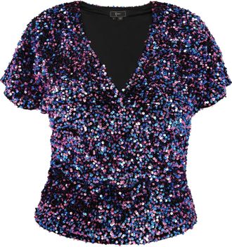 Faina Bluse Damen blau rosa