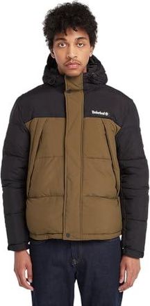 Timberland DWR Outdoor Archive Puffer Jacket Black/Dark Olive Chaqueta, Negro/Verde Oliva Oscuro, L Hombre