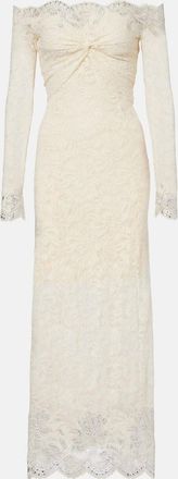 Paco Rabanne Bridal Off-Shoulder-Midikleid aus Spitze