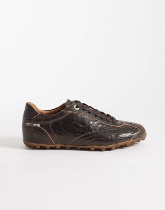 Bronx Gravit-yy - Baskets basses en cuir vieilli &eacute;pais - Marron-Brown