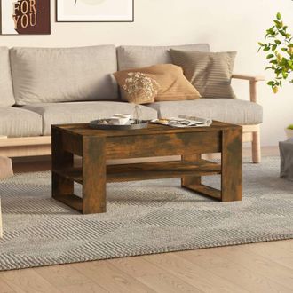 vidaXL Table basse Ch&ecirc;ne fum&eacute; 102x55x45 cm Bois ding&eacute;nierie