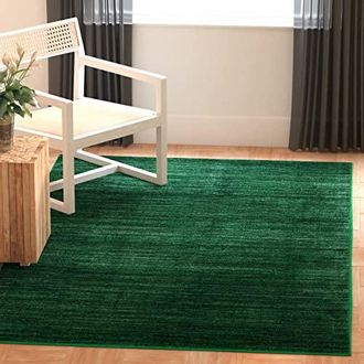Safavieh Modern Teppich für Wohnzimmer, Esszimmer, Schlafzimmer - Vision Collection, Kurzer Flor, Grün, 91 X 152 cm