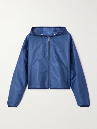Gucci Bomberjacke Aus Gabardine Mit Kapuze - Blau