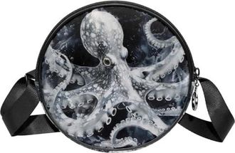 Generic Petit sac &agrave; bandouli&egrave;re Circle pour femme, petit sac &agrave; bandouli&egrave;re avec fermeture &eacute;clair, bretelles r&eacute;glables, sac &agrave; main rond d&eacute;contract&eacute; pour femmes