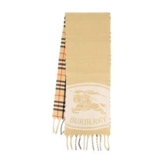 Burberry Knight Crest Cashmere Scarf - Beige