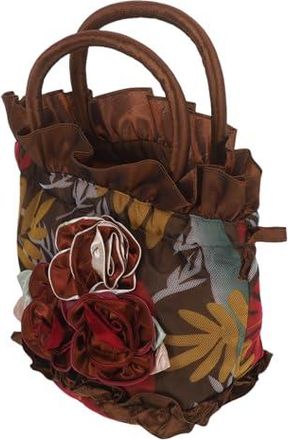 Holibanna Pochette de Soir&eacute;e Fleurie &Eacute;l&eacute;gante &agrave; Main Sac Seau Vintage Polyester pour Mariage et Banquet Accessoire Polyvalent pour Femmes Confortable et Spacieu