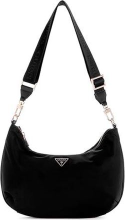 Guess Gemma Shoulder Bag, Hobo, Sac &agrave; bandouli&egrave;re Femmes, Noir, Taille Unique