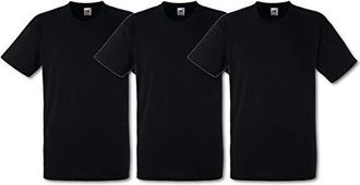 Fruit Of The Loom Heavy Cotton - T- Shirt (Lot de 3) - Homme - Noir - Taille: 3XL