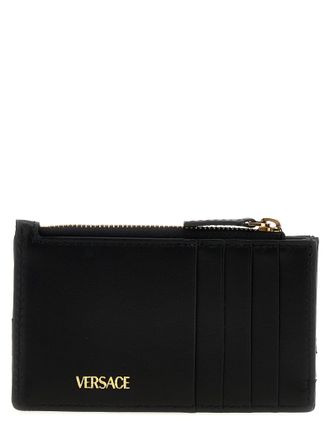 Versace Quilted Leather Medusa Card Case - Black