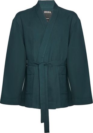 Ermenegildo Zegna Homme, Vestes, Vert, Taille: M Veste kimono ouverte &agrave; col en V
