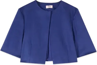 Oltre Femme, Vestes, Bleu, Taille: 44 FR Veste courte en lyocell