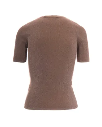 Max Mara Womens Top Ribbed Knit Natural Polyamide Tops