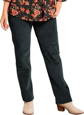 Generic Pantalon en velours c&ocirc;tel&eacute; pour femme - Taille haute - Jambe droite - Pantalon de loisirs - Long - L&eacute;ger et confortable - Coupe ajust&eacute;e - Pantalon de 