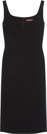 Max Mara Geometrisches &auml;rmelloses Kleid mit quadratischem Ausschnitt - - Dresses - Damen - Schwarzk - L