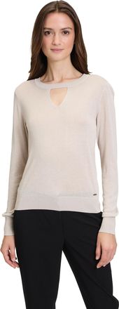Betty & Co Damen Strickpullover mit Lurexfaden 36, Soft Nature
