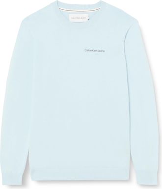 Calvin Klein Jeans Herren Pullover Institutional Essentials Sweater Elegant, Blau (Keepsake Blue), L