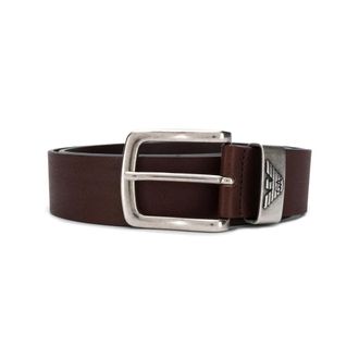 Emporio Armani Lederg&uuml;rtel mit Logo-Schnalle - - Accessories - Herren - Braun - 110 CM