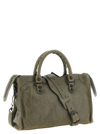 Balenciaga Le City S Lambskin Leather Shoulder Bag - Olive Green
