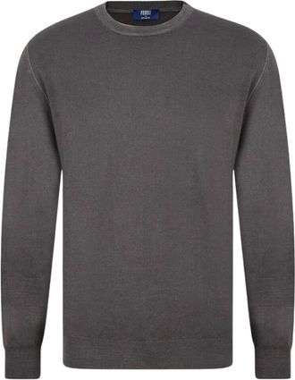 Fedeli Homme, Sweatshirts et sweats à capuche, Brun, Taille: 2XL Jersey marron en laine mérinos lavée