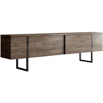 Hanah Home Meuble TV en bois Luxe - 180 x 30 x 50 cm - NoyerNoir