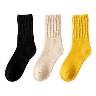 Generic Lot de 3 paires de chaussettes thermiques &eacute;paisses pour femmes, chaussettes &eacute;paisses et rembourr&eacute;es pour bottes thermiques pour bottes pour cadeaux dh