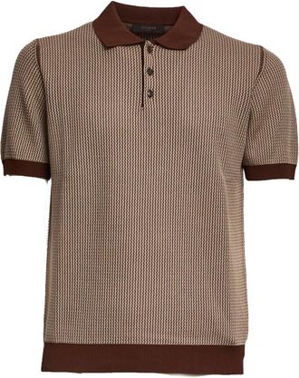 Zanone Homme, Tops, Brun, Taille: XL Polo &agrave; Manches Courtes