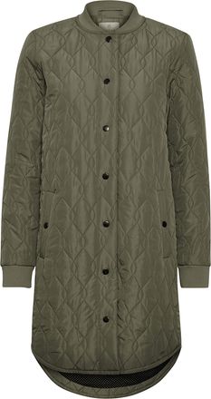 Kaffe Jacke KAshally Damen Jacke Gesteppte Lange Mantel Langarm mit Kn&ouml;pfen Steppjacke 36, Grape Leaf 36