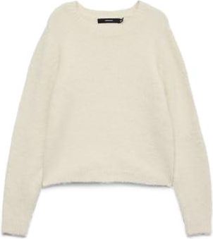 Vero Moda VMNOVAH LS Pull &agrave; col Rond GA Noos, Bouleau, L