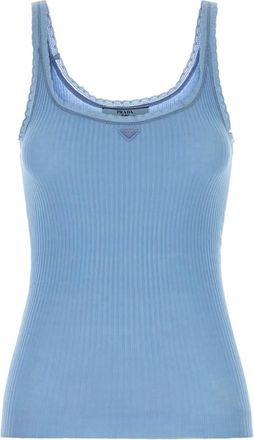 Prada débardeur en coton - Bleu