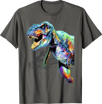 Jurassic Park Rainbow T-Rex Portrait T-Shirt