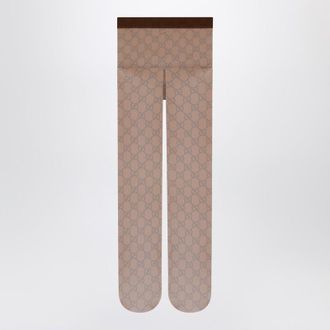 Gucci Brown nylon tights with GG print