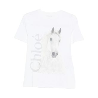 Chlo&eacute; T-Shirt mit Rundhalsausschnitt - - Tops - Damen - Wei&szlig; - M