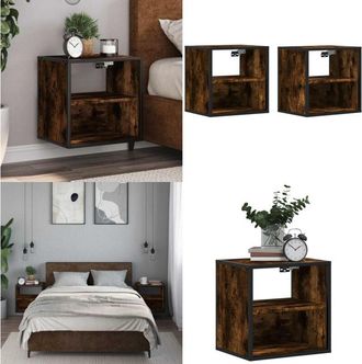 vidaXL vidaXL Wand-Nachttische 2 Stk. R&auml;uchereiche 40x31x39,5 cm