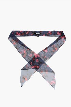 Dsquared2 Floral Patterned Chiffon Slim Foulard size Unica