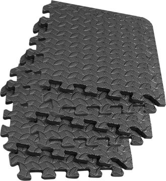 Supvox 6 Stück Eva Bodenschutzmatte Puzzle mit Blattmuster rutschfest Stoßdämpfend Dicke Schaumstoff Bodenmatten für Fitness Yoga Turnen und Indoor Sportbere