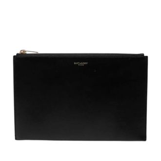 Saint Laurent Pre-owned Leder Clutch - - Pre-owned - Damen - Schwarzk - ONE SIZE