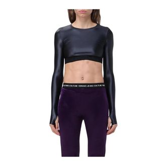 Versace Jeans Couture Elegantes schwarzes Crop Top - - Tops - Damen - Schwarzk - S