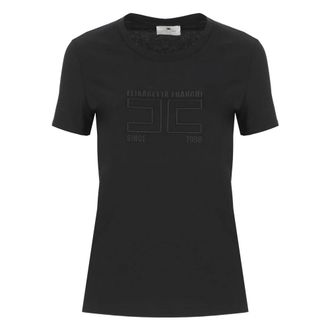 Elisabetta Franchi Logo T-Shirt - - Tops - Damen - Schwarzk - S