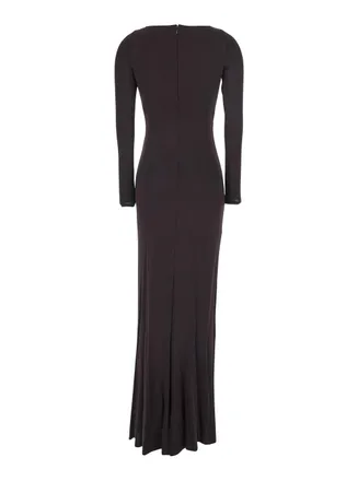 Elisabetta Franchi Womens Long Dress Abr1461e2 Brown Viscose