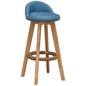 Generic Moderner Barhocker aus Massivholz mit R&uuml;ckenlehne, 360&deg; drehbar, K&uuml;chenthekenstuhl mit Fu&szlig;st&uuml;tze, Fr&uuml;hst&uuml;cksbarhocker, 37 x 37 x 53 cm, ideal f&uuml;r den 