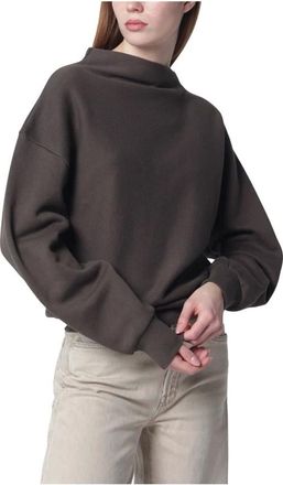 6397 Femme, Sweatshirts et sweats &agrave; capuche, Brun, Taille: 40 FR Draped SweaT-shirt